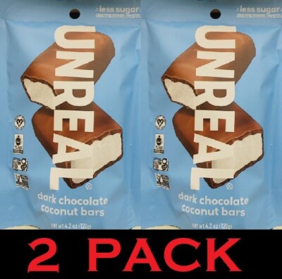 2x Unreal Dark Chocolate Coconut Mini Bars 4.2 oz Bag ~ 8 Candy bars ...