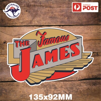 THE FAMOUS JAMES MOTORCYCLE STICKER RETRO VINTAGE | eBay Australia