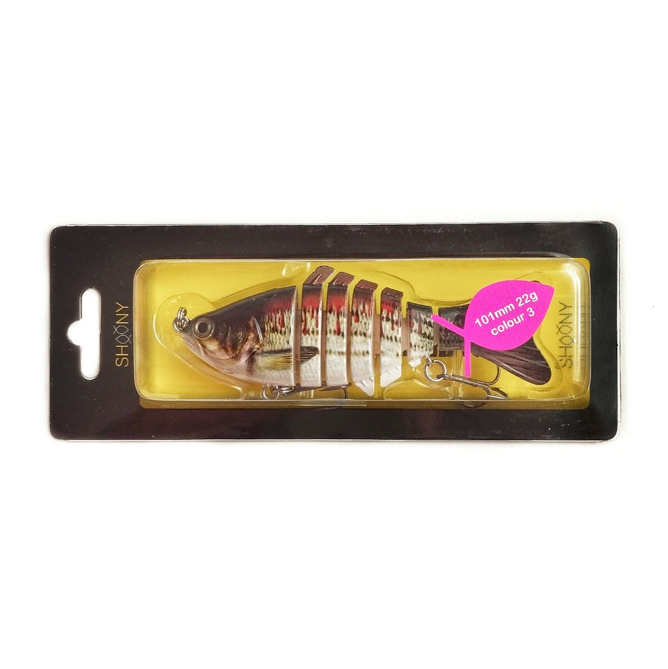 SHOONY 4" Swimbait Jerkbait Multi Jointed Fishing Lure Crankbait Pike Musky #3 | eBay