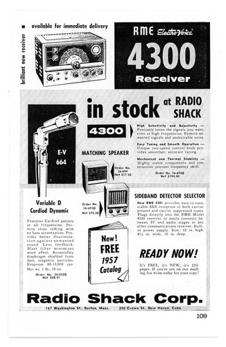 QST Ham Radio Magazine Ad RME Electro-Voice 4300 Receiver RADIO SHACK ...