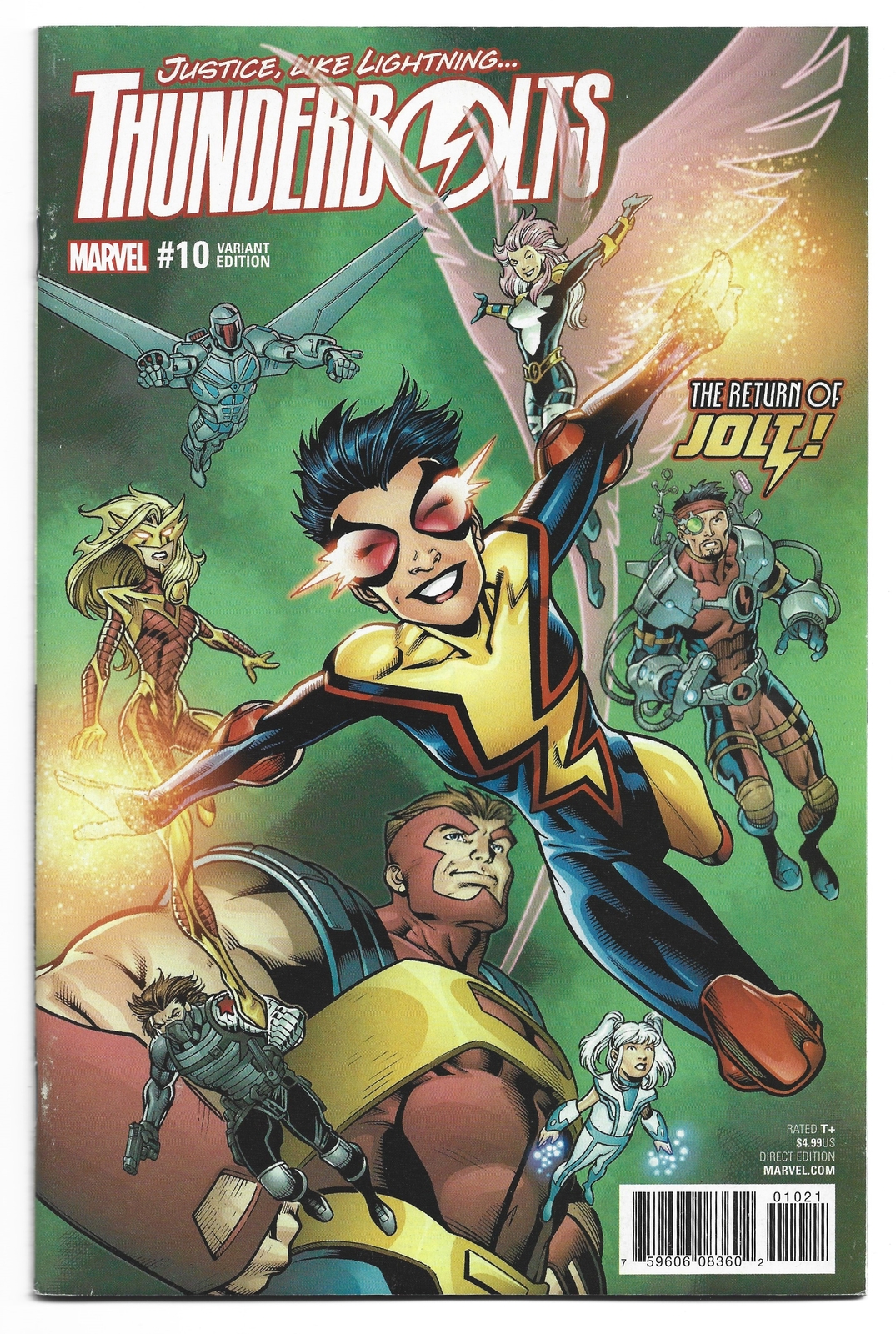 Thunderbolts #10 Mark Bagley Jolt Variant 20th Anniversary Marvel 2016 ...