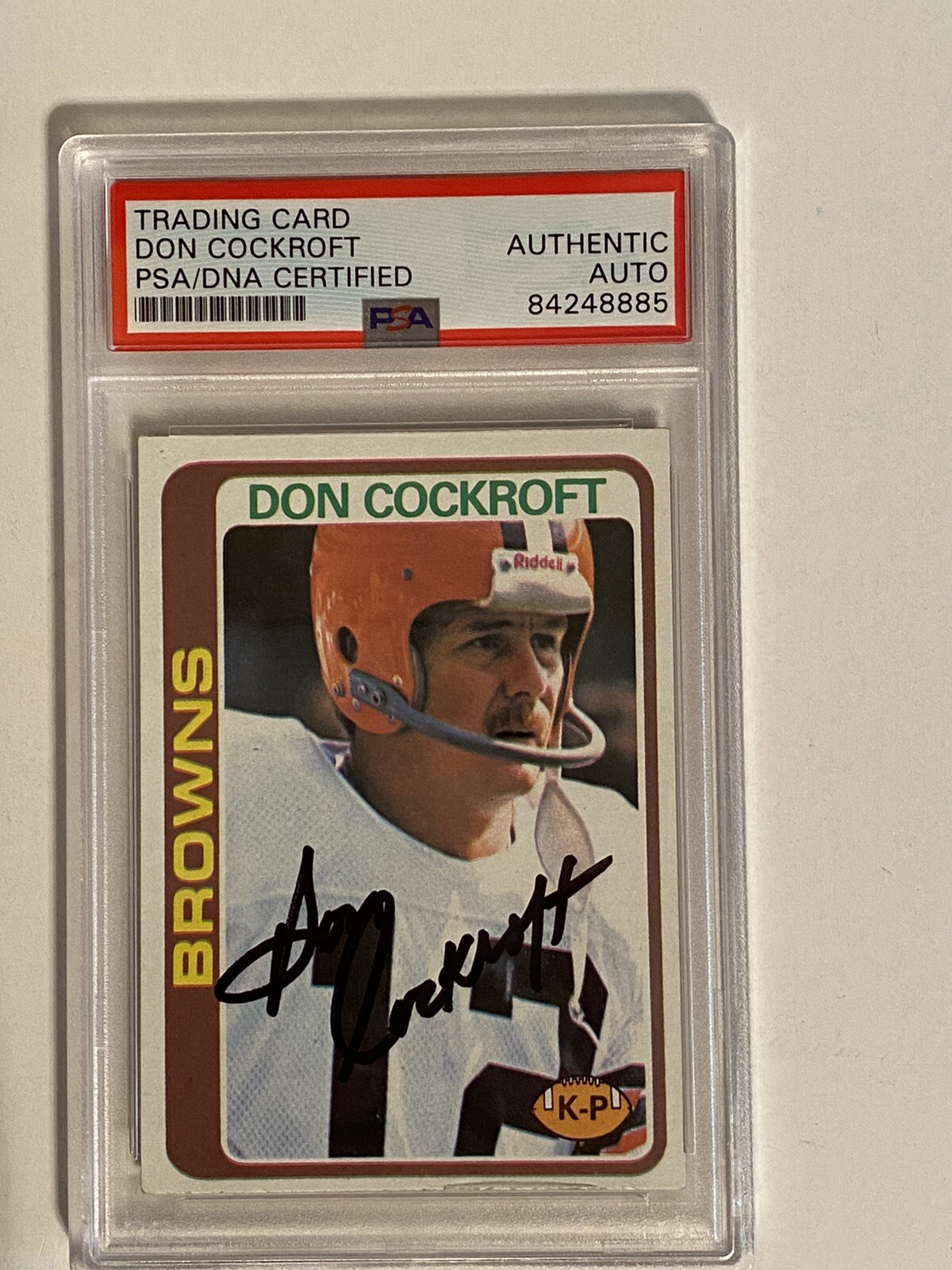 TOPPS FOOTBALL DON COCKROFT Cleveland Browns Legend PSA Slabbed Signed ...