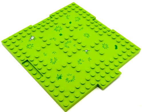 LEGO Lime Plates Base Board 16 x 16 x 6,4 with Grass Decoration (10676 ...