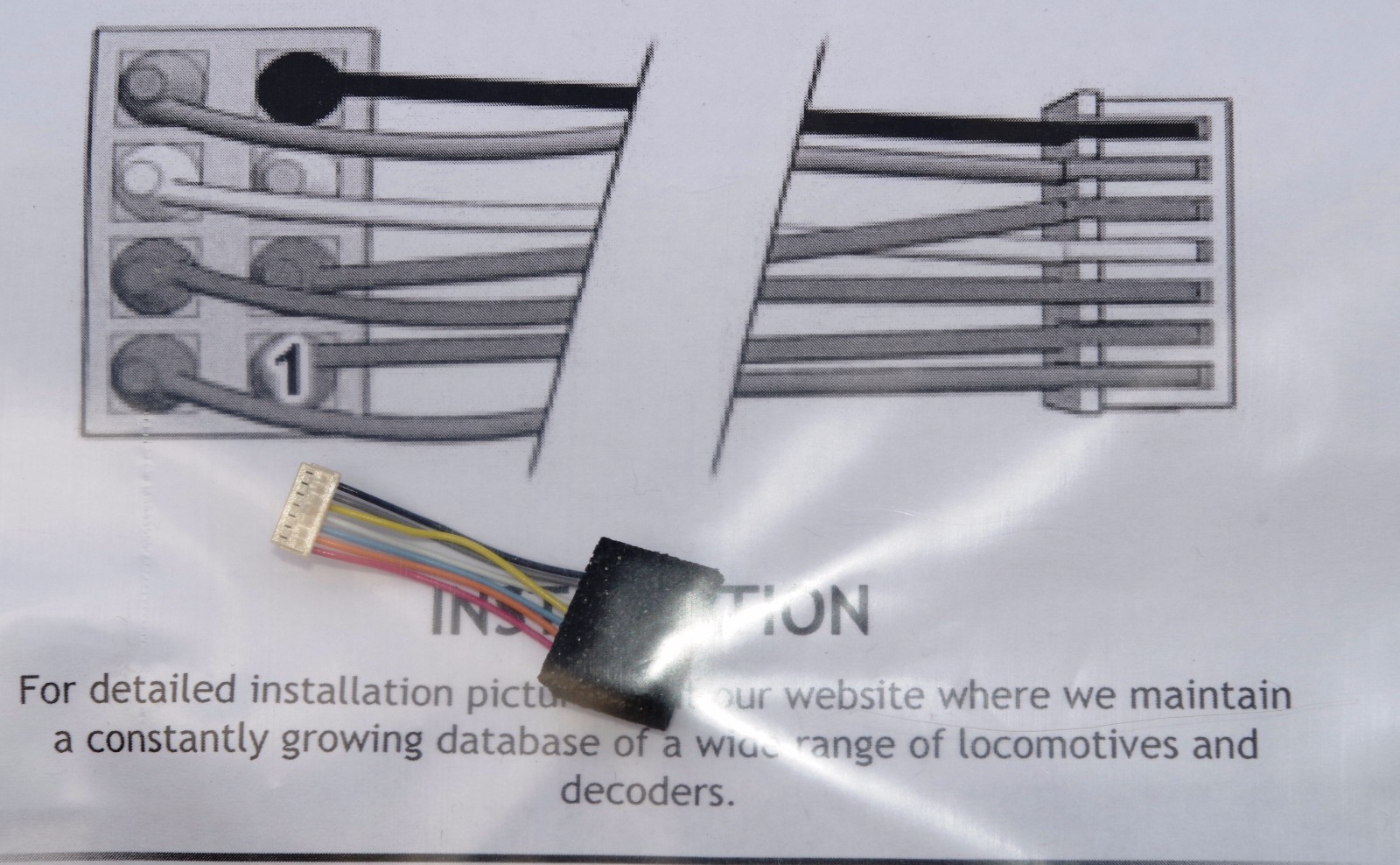 DCC Decoder Train Control Systems TCS Mc-1" Harness 7-pin JST to 8-pin ...