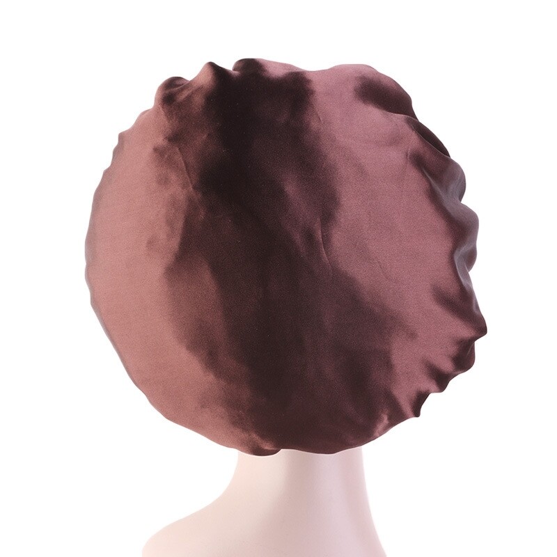 Silk Night Sleep Caps Hair Care Bonnet Hats Head Cover Satin Wide ...