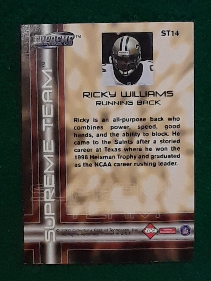 2000 Collector's Edge Supreme Supreme Team Ricky Williams #ST14 | eBay