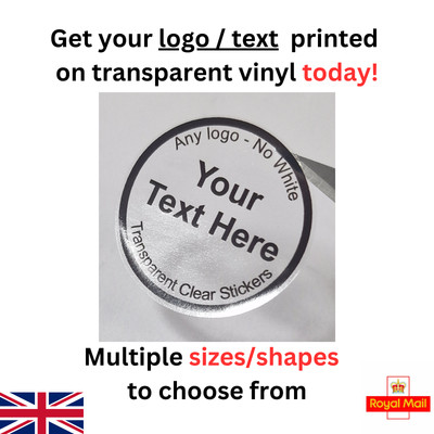 80 Personalized Transparent Clear Logo Stickers Custom Printed Business ...