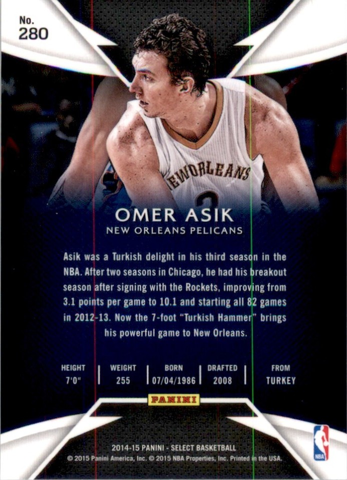 2014-15 Select OMER ASIK New Orleans Pelicans #280 | eBay