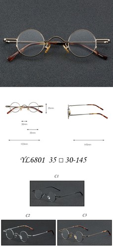 Small Round Eyeglass Frames Men Women Full Rim 35mm Glasses Retro Metal ...