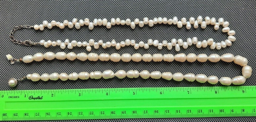 Vintage Beads pearls 18" inch Necklace 62 g Pendants pearl Bead Set 2 ...
