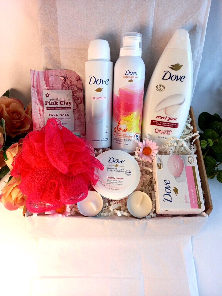 Luxury Dove Toiletries Pamper Hamper Ladies Gift Set Spa Box Mum Wife ...