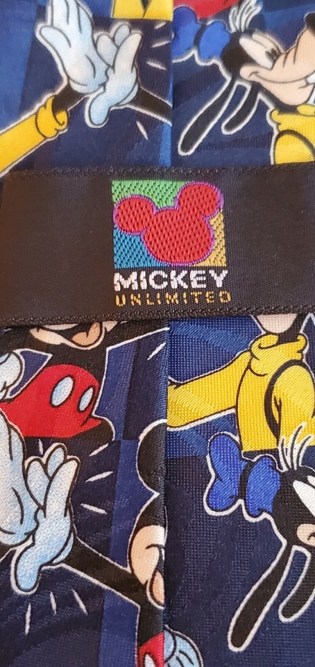 Rare Disney Mickey Mouse Unlimited Necktie Mickey Goofy High 5 Five DT4 ...