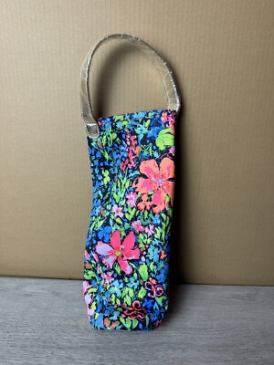 Lilly Pulitzer Wine Tote Bag Floral 'Festive Fantasy Access' Neoprene ...