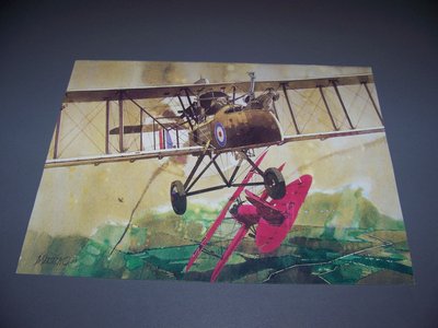 VINTAGE..RED BARON "SHOT DOWN" SCENE....1-PAGE ARTIST PAGE ...RARE ...