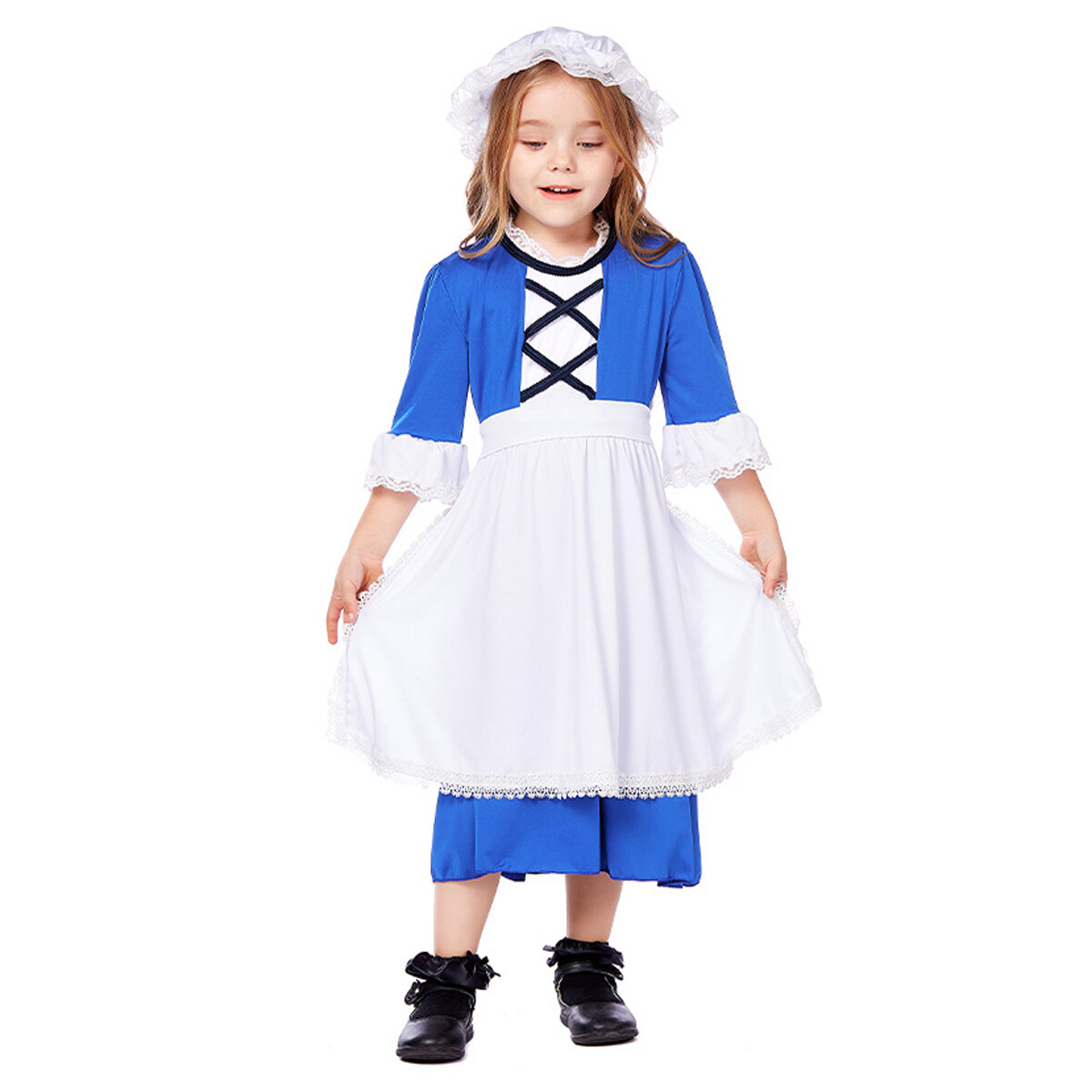 Girls Kids Maid Dress Christmas Lace Fancy Cosplay Dress Costume 3-12 ...