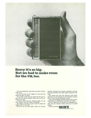 1964 Sony PRINT AD AM/FM Portable Transistor Radio | eBay