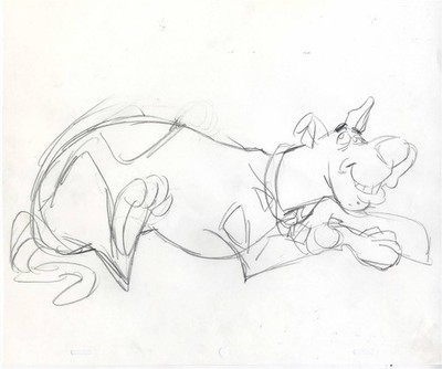 Publicity Drawing of Scooby Doo from Hanna Barbera Studios likely Iwao ...