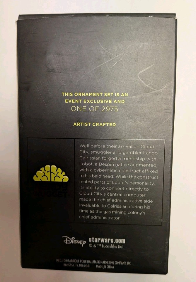 Hallmark 2018 Lando Calrissian and Lobot Exclusive Ornament Comic Con ...