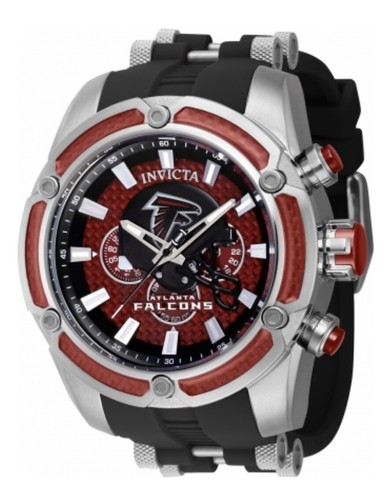 Invicta NFL Atlanta Falcons Quartz Watch Silver/Red/Black 52mm 41874 ...