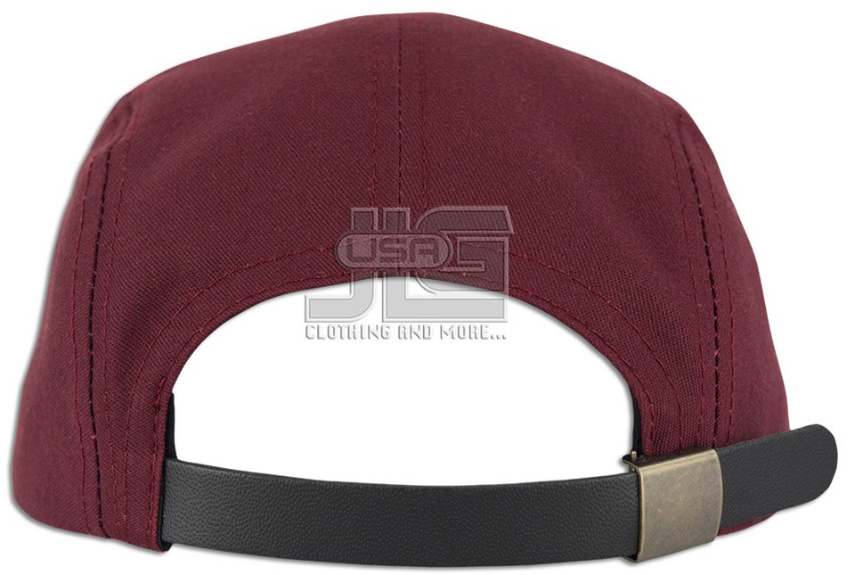 5 Panel Solid Camo Strap-back Adjustable Leather Strap Cap Hat JLGUSA ...