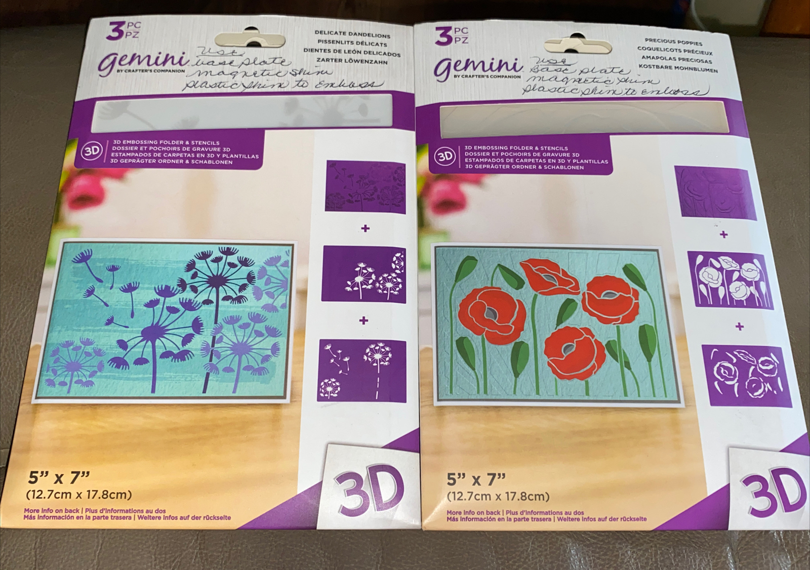 Lot Of 2 Gemini 3D Embossing Folders & Stencils by Crafters Companion ...