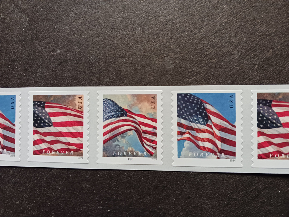 US Flags APU spaces coil PNC strip of 9 from 2024. MNH See details | eBay
