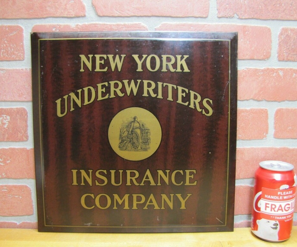 NEW YORK UNDERWRITERS INSURANCE COMPANY Antique Sign American Art Works ...