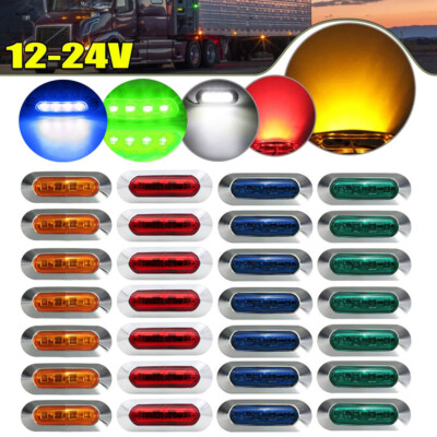 10pcs 4 LED Clearance Side Marker Light for Car Truck Trailer Pickup ...