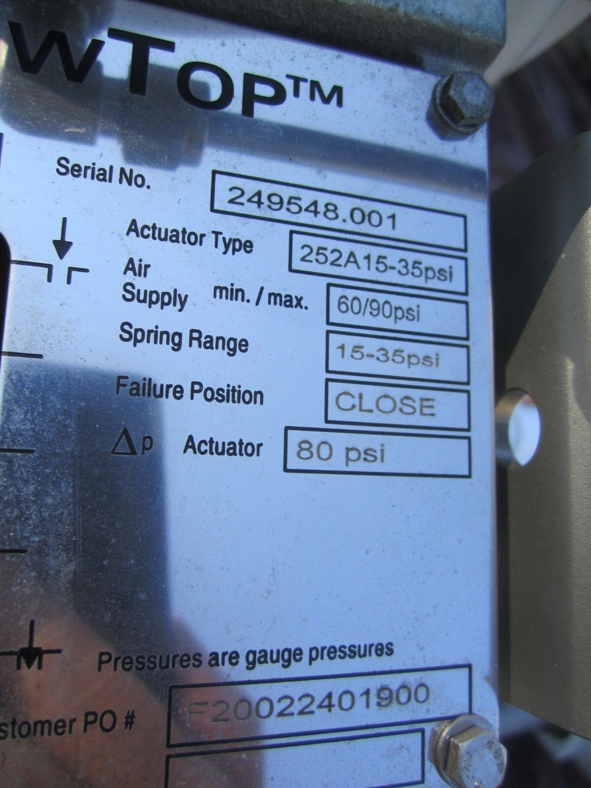 Flowserve Flowtop 2" Valve with Actuator | eBay