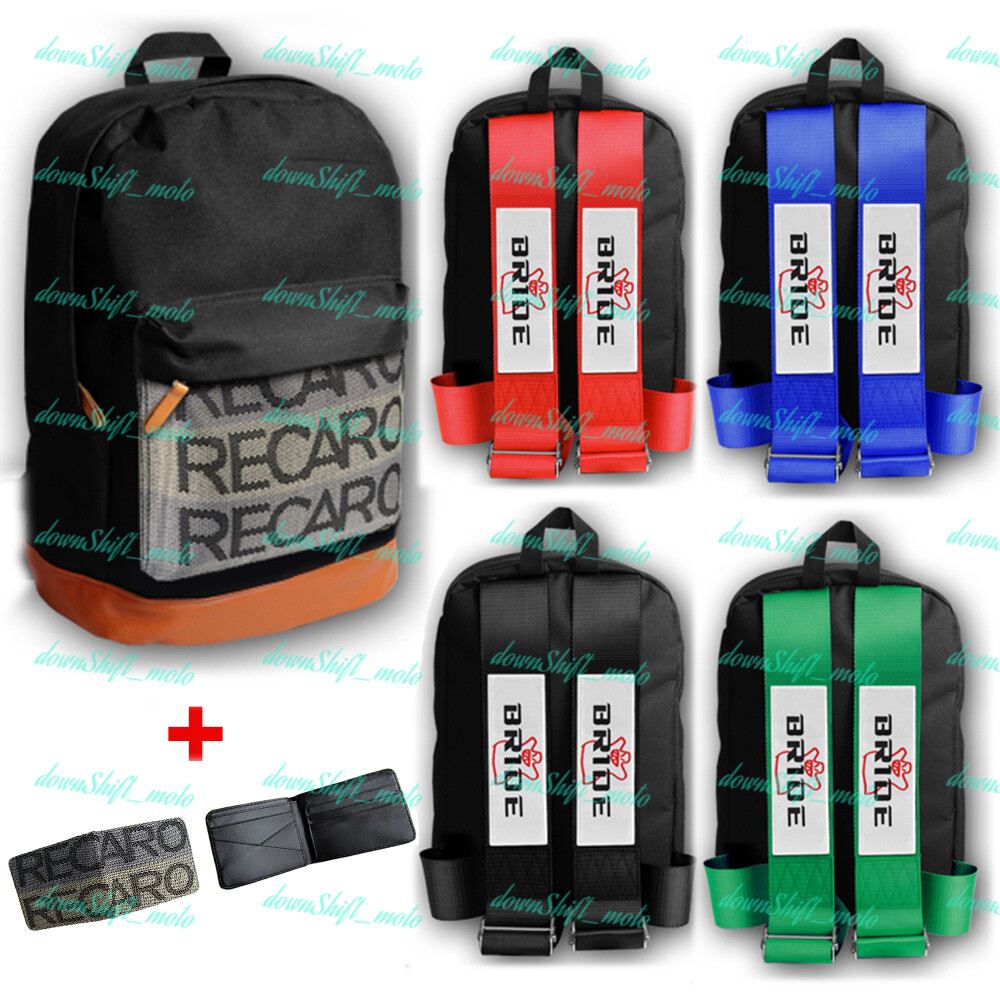 For Bride Harness Adjustable Shoulder Strap JDM Recaro Racing Backpack ...