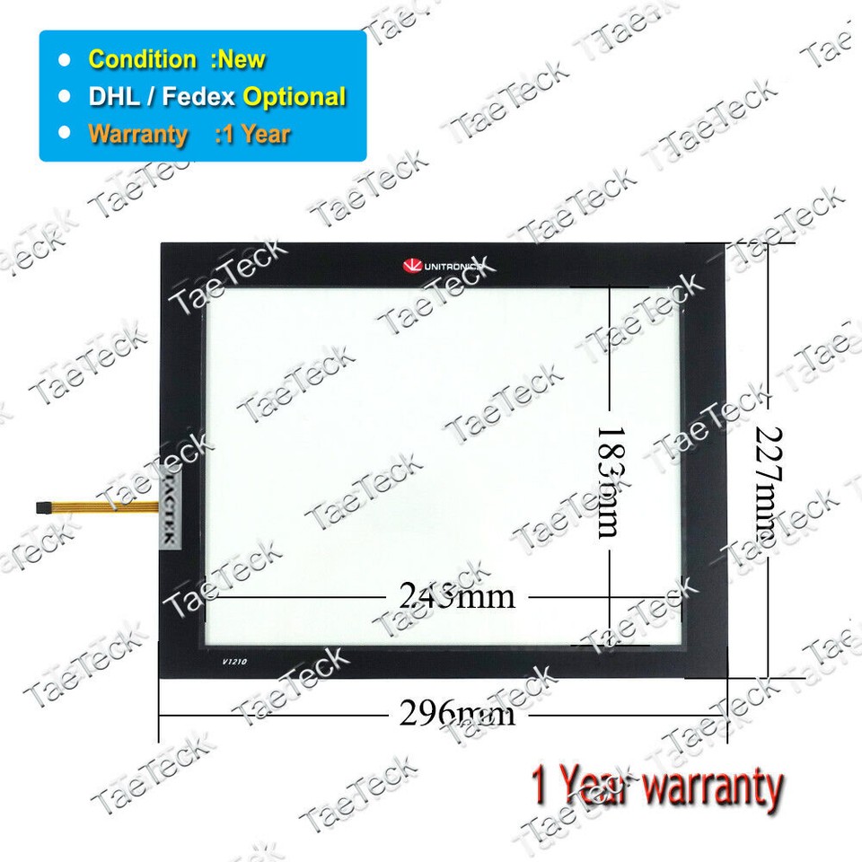 Touch Screen Panel Digitizer PN TOU16001-B4-MBKT178 UNITRONICS V1210 ...