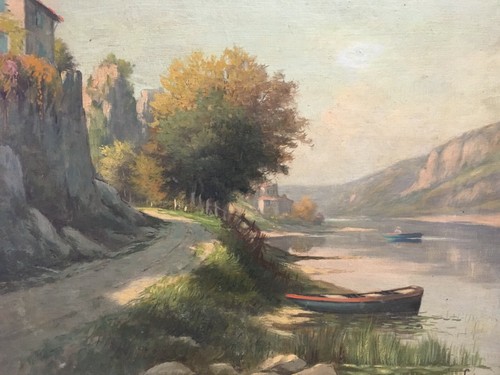 Old Oil On Canvas Post-Impressionist Landscape Signed French School XIX ...