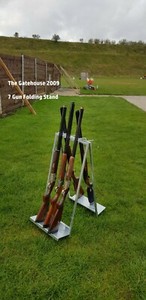 OUTDOOR FOLDING 7 GUN RACK / STAND for clay pigeon shooting / rifle ...