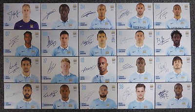 2015-16 Manchester City Signed Official Club Cards £4 Each | eBay UK
