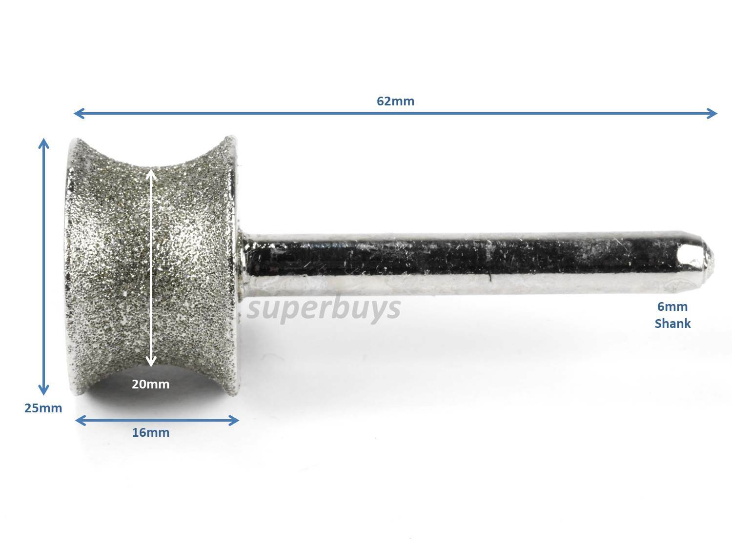 25mm Ball Concave Cylinder Diamond Head Polishing Wheel Rotary Drill ...