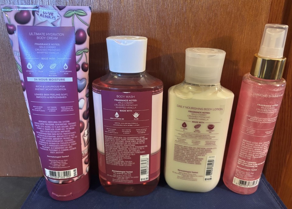 Bath & Body Works - Sweetheart Cherry 4 Pc Set - Body Wash, Cream, Mist ...
