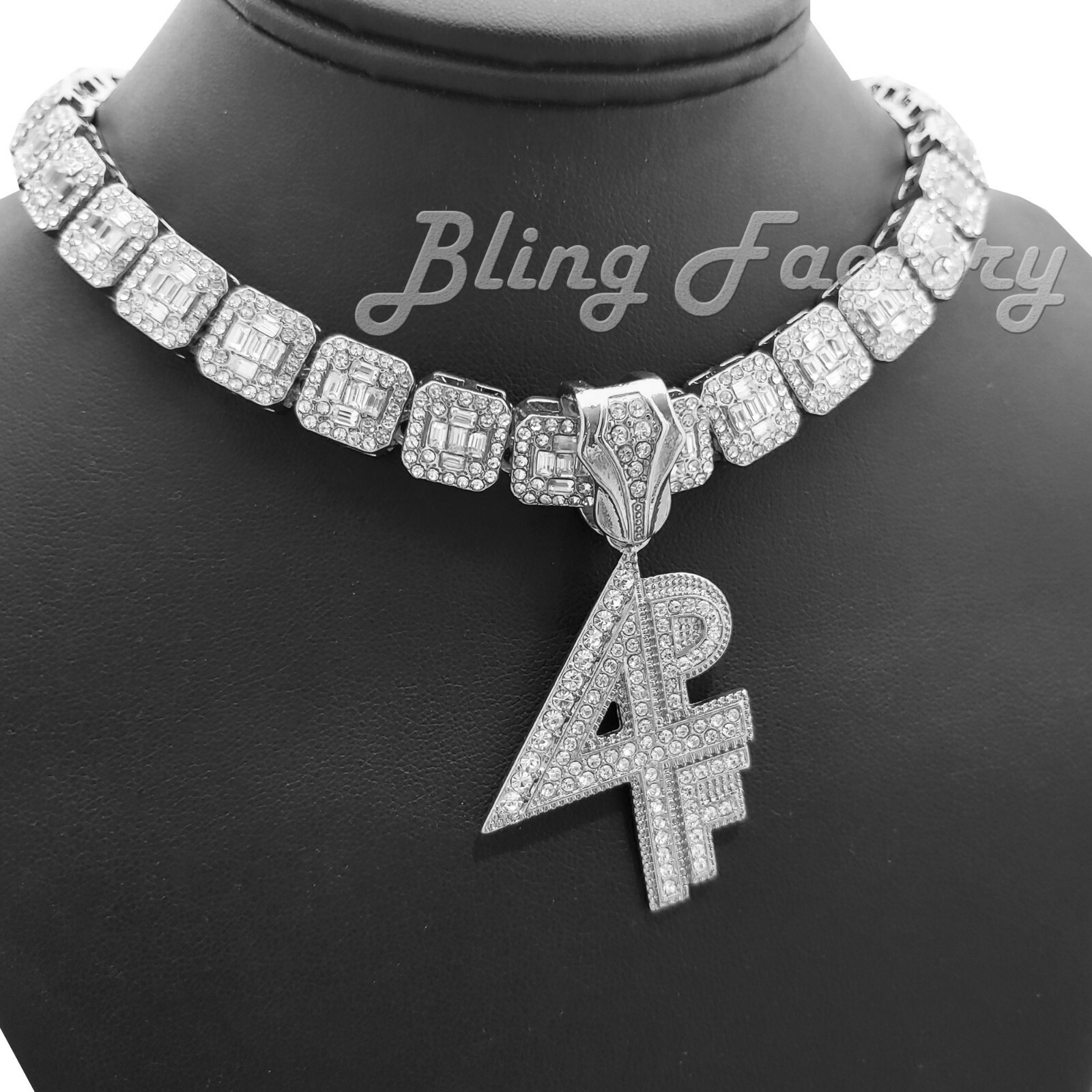 Silver Plated Alloy Lil Baby 4PF Cubic Zirconia Pendant & Iced Chain ...
