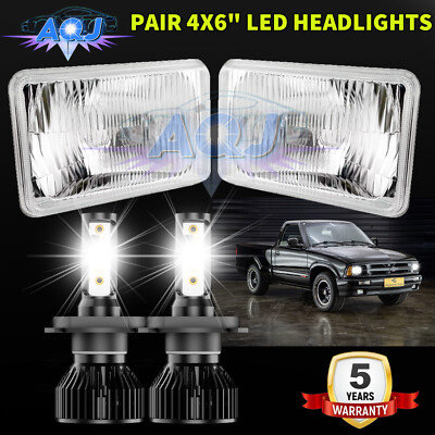 2pcs 4x6'' inch LED Headlights Hi/Lo Bright Fit for Pontiac Firebird ...