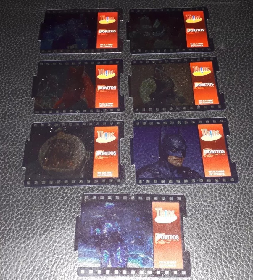 COLLECTABLE 1997 DC COMICS BATMAN AND ROBIN MOVIE CLIP TAZOS X 7 THINS ...