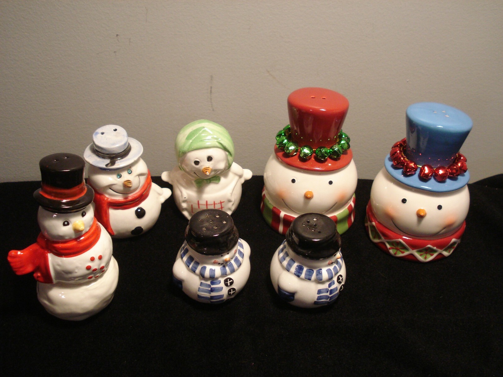 Lot of 4 Pairs Ceramic Snowmen, Short Stumpy, Ceramic Salt & Pepper ...