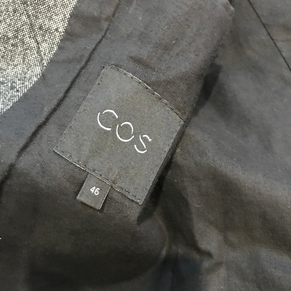 COS MENS BLAZER JACKET EU 42 Gray Two Button Structure Slim Fit Stretch ...