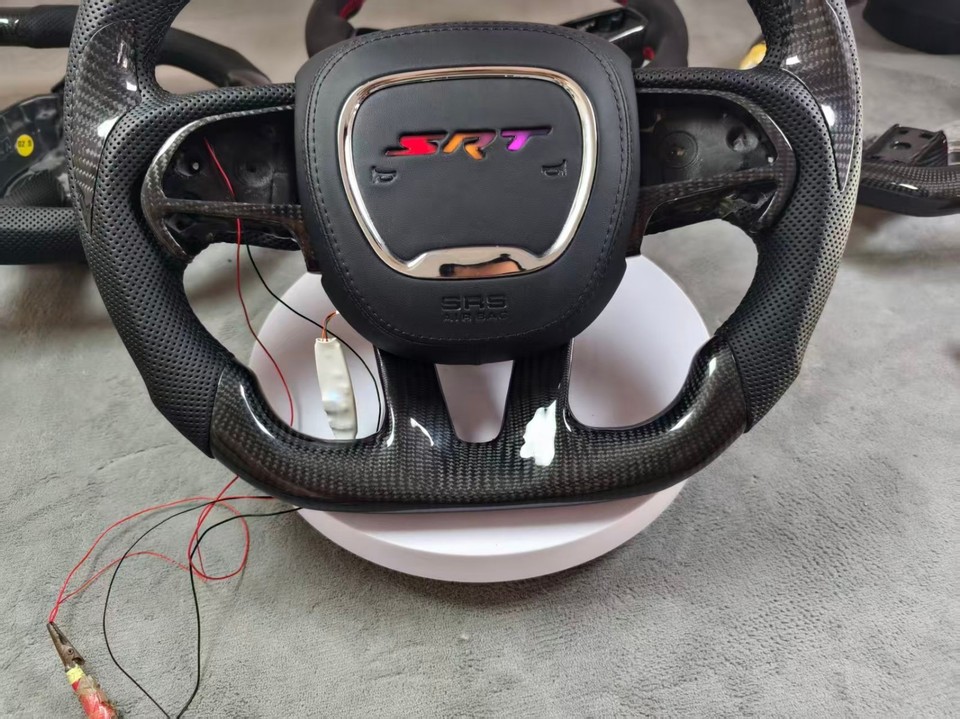 LED Carbon fiber Steering Wheel Fit Dodge Charger Hellcat Jeep SRT8 ...