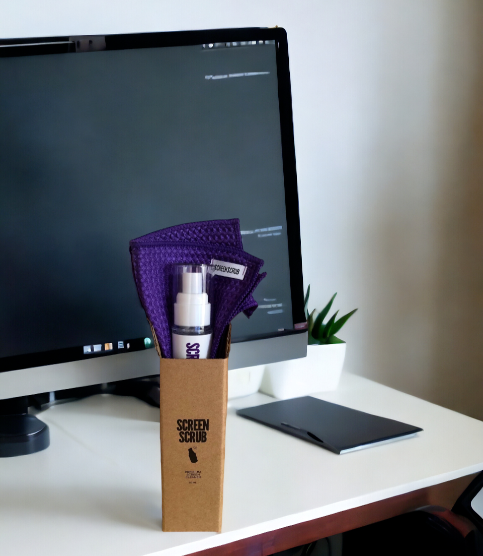 Twin Pack - Screen Scrub Cleaning Kit Monitor TV PC LED LCD iPad Tablet ...