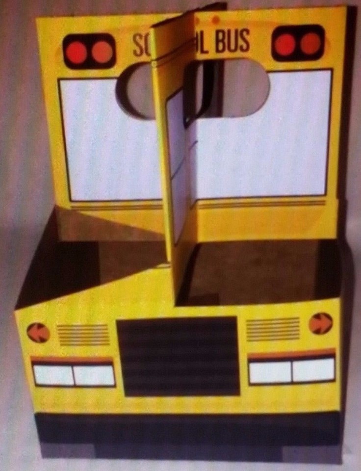 HALLMARK ITTY BITTYS CARDBOARD SCHOOL BUS DISPLAY CARRIER HOLDS 4 PLUSH ...