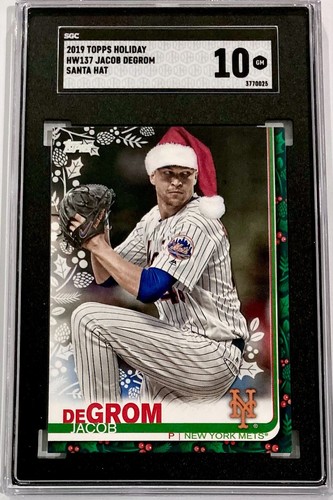 2019 Topps Holiday HW137 Jacob DeGrom Santa Hat Variation SGC 10 GEM ...