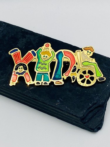 Vintage Enamel KIDS Pin Diversity Equity Inclusion Jewelry Wheelchair ...