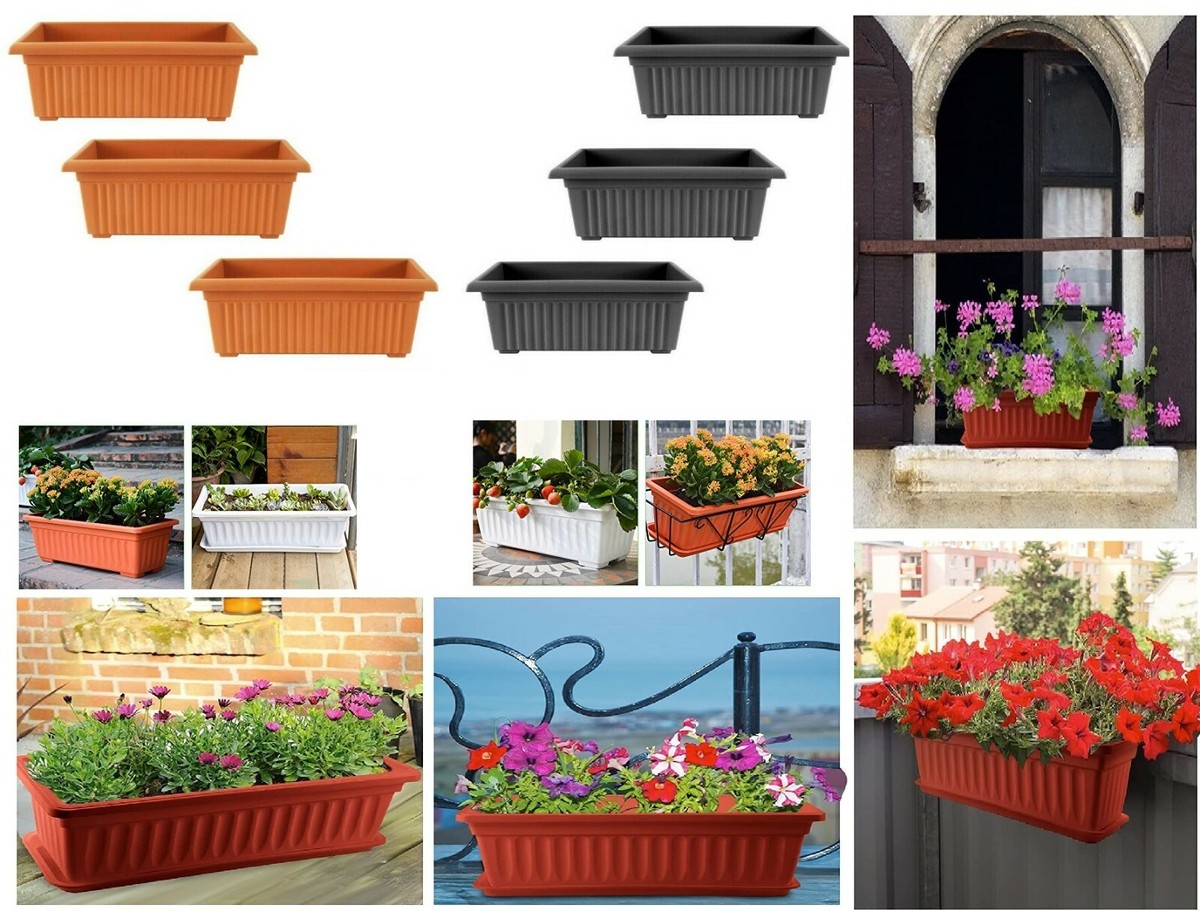 Exterior Window Flower Boxes Artificial Mixed Flower Window Box