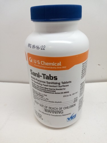 Sani-Tab Sanitizer Tablets - 150 per Bottle Restaurant-Food Truck ...