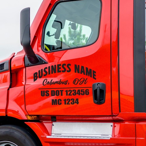 Custom US DOT Trucking Decal Stickers - Truck Lettering - 2 Pair ...