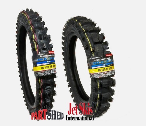 Dunlop MX34 Tire Set 70/100-19 Front 90/100-16 Rear for Husqvarna TC85 ...